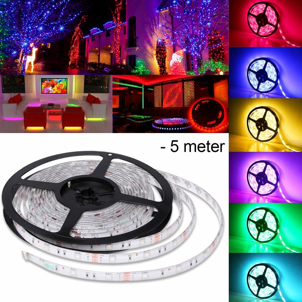 LED STRIP LIGHTS 5050 RGB COLOUR CHANGING TAPE UNDER CABINET KITCHEN TV ...