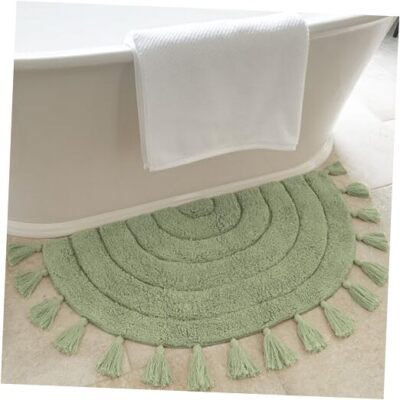 Beautiful Boho Rug with Tassels for Your Bathroom - Soft Half Circle ...