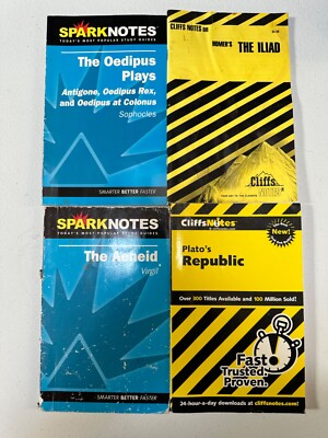 Spark Notes Cliff notes: Classic Lot, Iliad, Republic, Aeneid, Oedipus ...