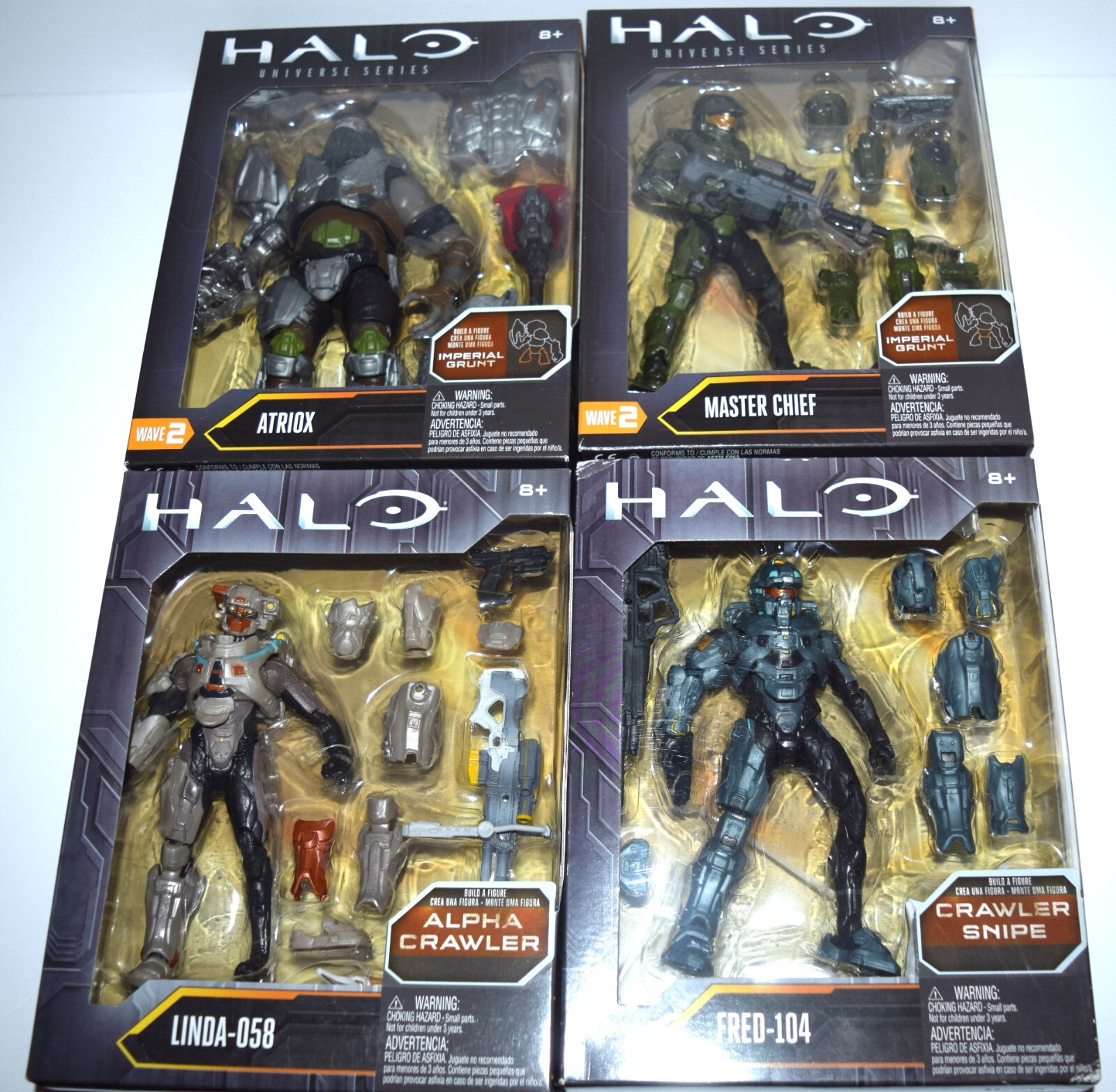 Halo Action Figure Lot 4 New Master Chief, Atriok, Linda, Fred ...