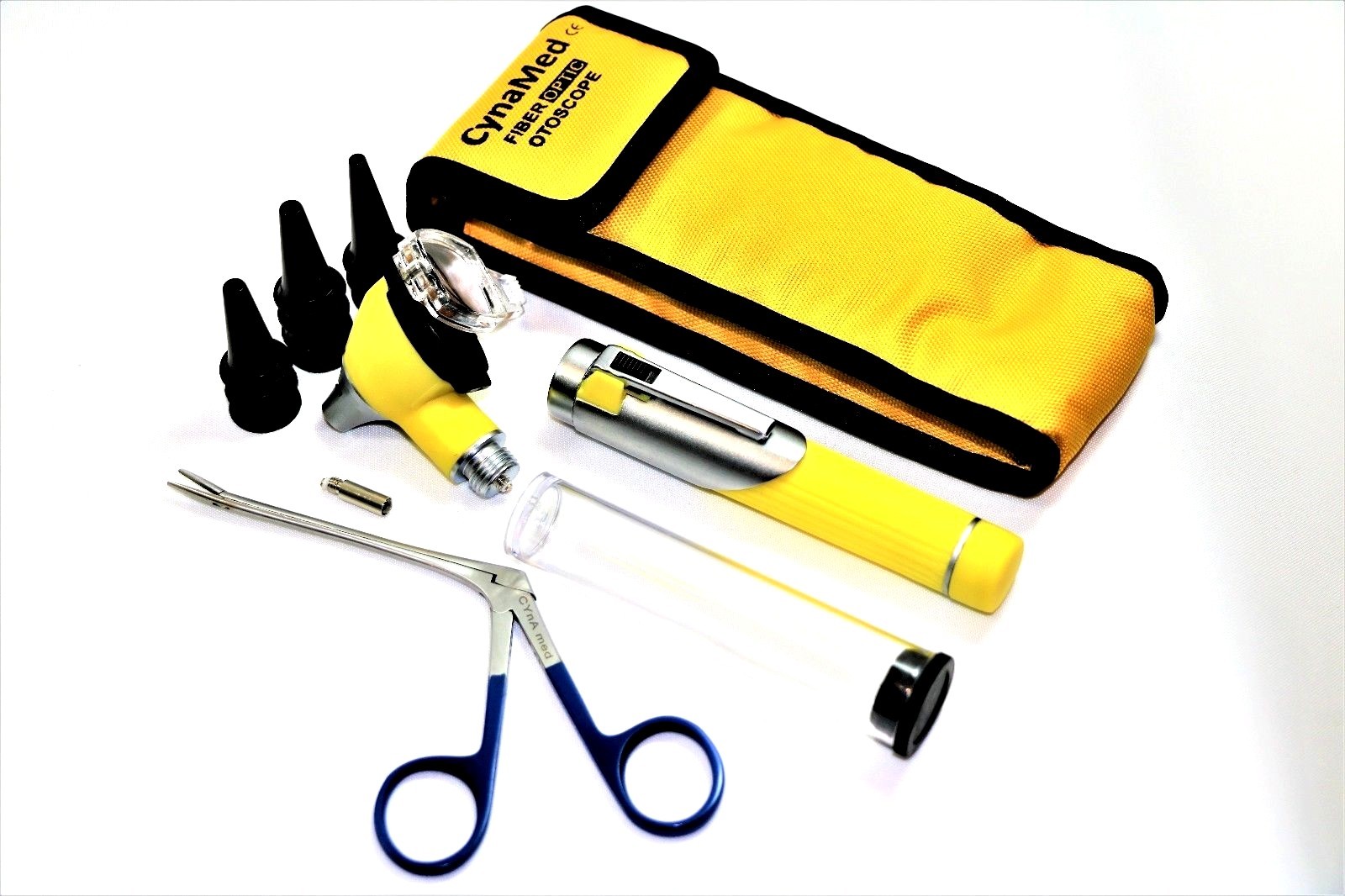 CYNAMED MINI FIBER OPTIC Otoscope LED Diagnostic +Alligator ENT EAR ...