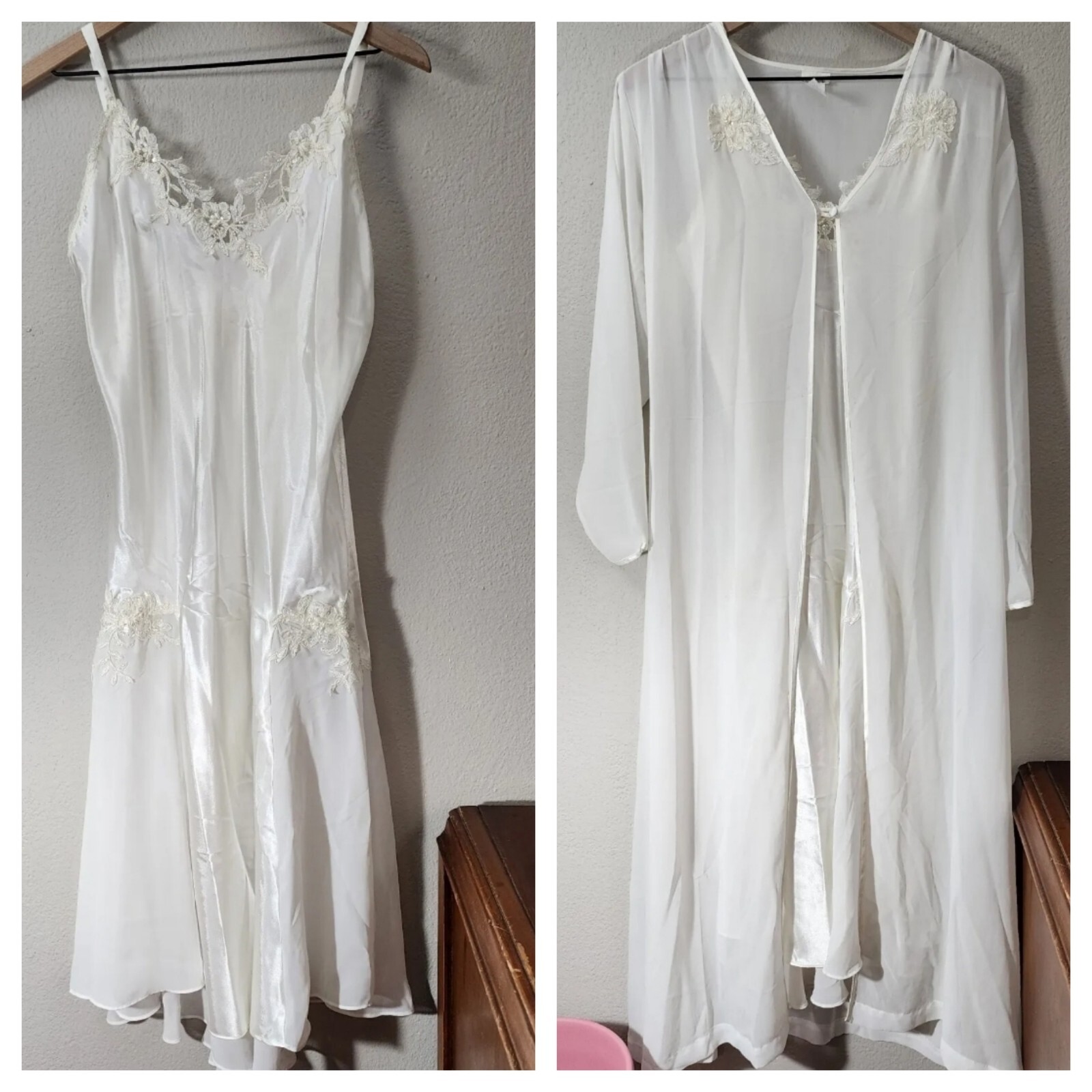 Vintage White Bridal Negligee And Matching Robe Size … - Gem