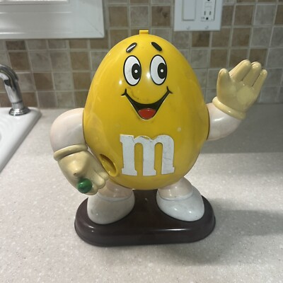 VINTAGE 1991 YELLOW PEANUT M&M CANDY DISPENSER 10" TALL MARS INC MM (j ...