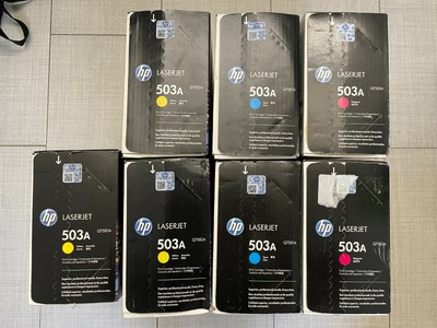 Bulk of 7 HP Genuine Toner Cartridge 3 503A Q7582A, 2 503A Q7581A, 2 ...
