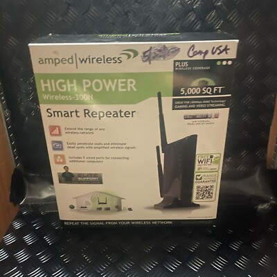 Amped SR10000 (w/ Base for Vertical) High Power Wireless-N 600mW Range ...
