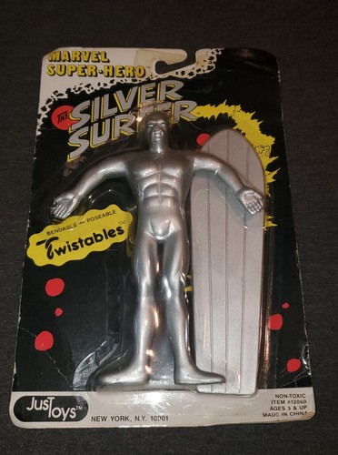 Vintage 1990 Twistables Silver Surfer Just Toys Marvel Action Figure | eBay