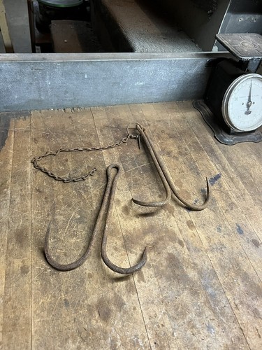 Antique Old Early Primitive Animal Fur Trap Drag Hooks Metal Iron ...