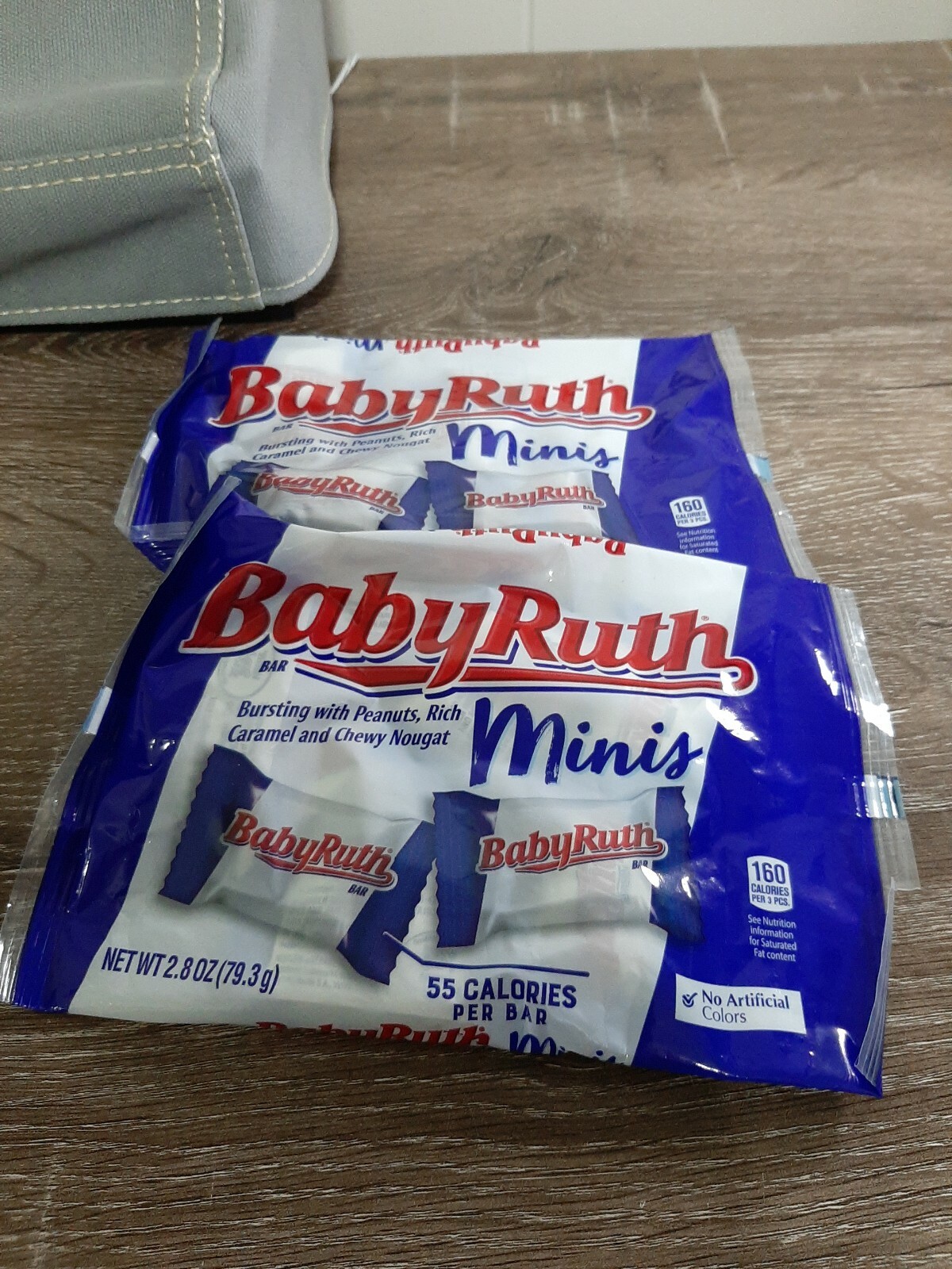 2 Bags of Baby Ruth Minis Candy Bars. 2.8oz Bags. 55 calories per bar ...