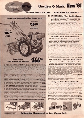 1961 Garden Mark Tiller Garden Tractor 2 Wheel Power Trac Print ...