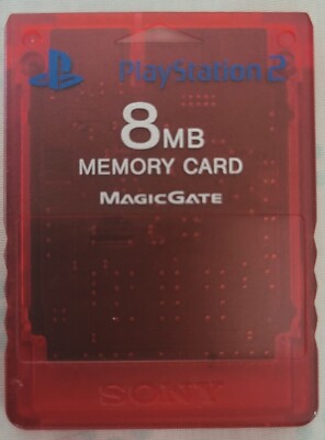 Sony PlayStation 2 PS2 8MB Memory Card Red SCPH-10020 MagicGate Magic ...