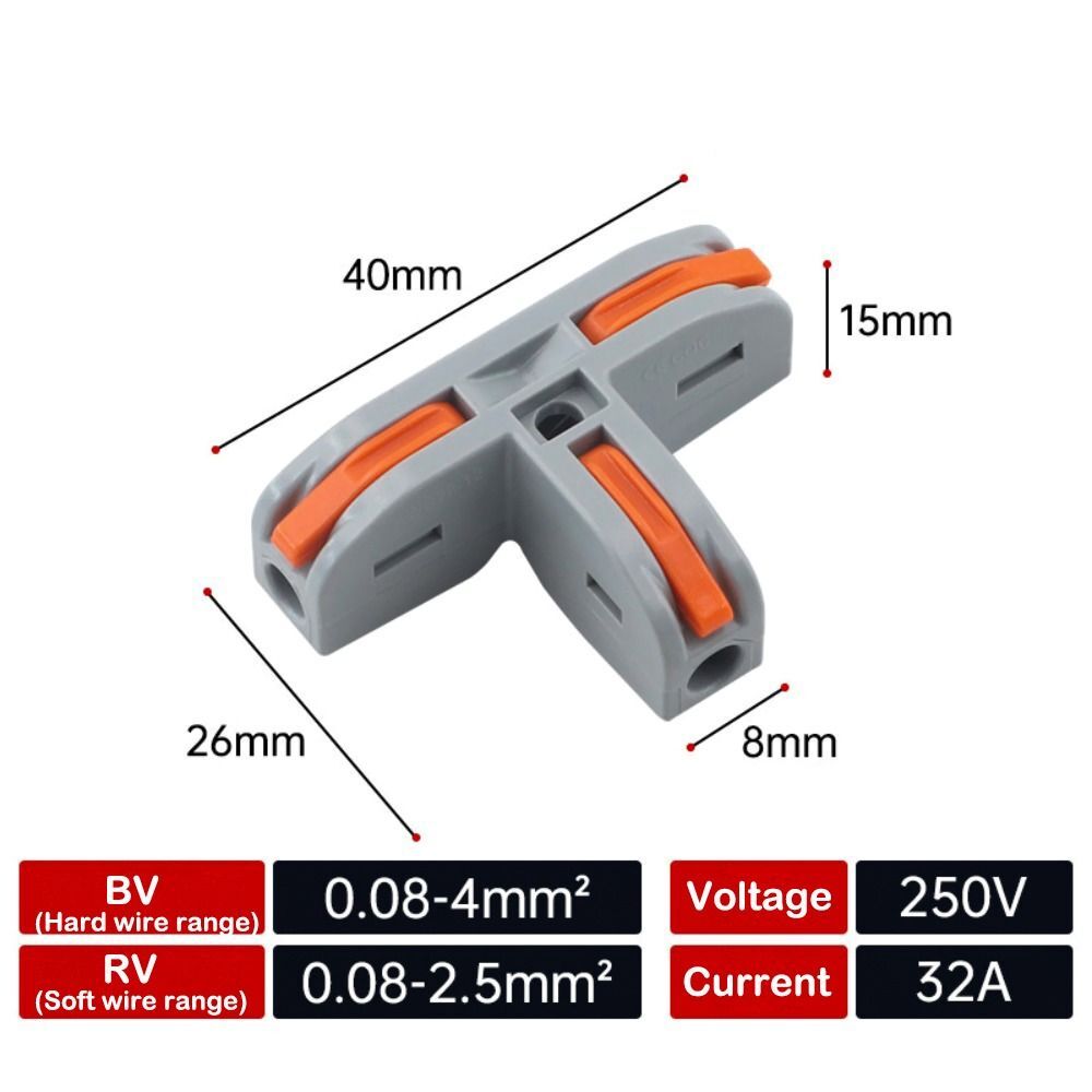 T Type Wire Connector Mini Push-in Terminal Blocks Electrical | eBay