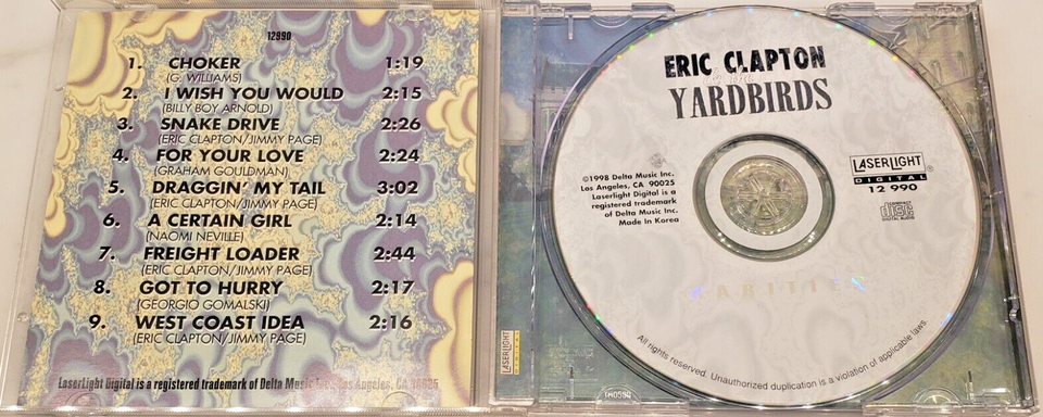 Rarities by Eric Clapton & The Yardbirds CD, w/ Jewel Case, Mint ...