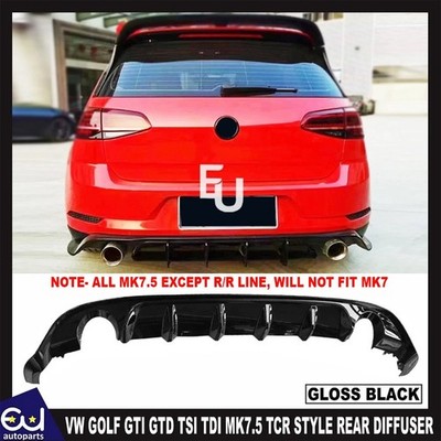 FOR VW Golf GTI GTD TSI TDI MK7.5 TCR STYLE REAR VALANCE DIFFUSER ...