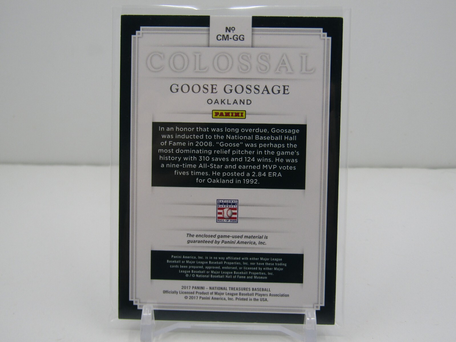 GOOSE GOSSAGE 2017 NATIONAL TREASURES COLOSSAL PRIME PATCH! #5/5!! | eBay