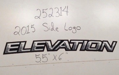 CROSSROADS RV 2015 "ELEVATION" SIDE LOGO DECAL 55"X6" BLACK WHITE ...