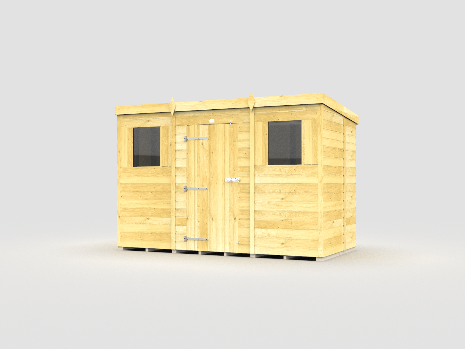 Total Sheds 10x5 12x5 14x5 Pent Pressure Treated Shiplap Shed Fast ...