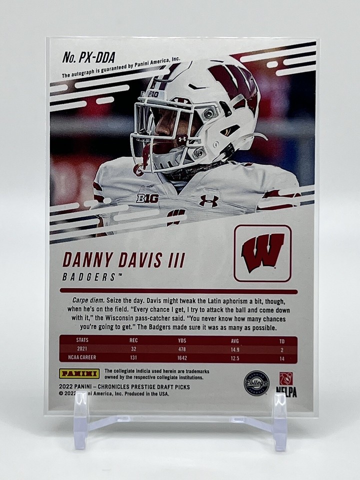 🏈2022 Chronicles Draft Picks Danny Davis III RC Prestige AUTO #PX-DDA ...