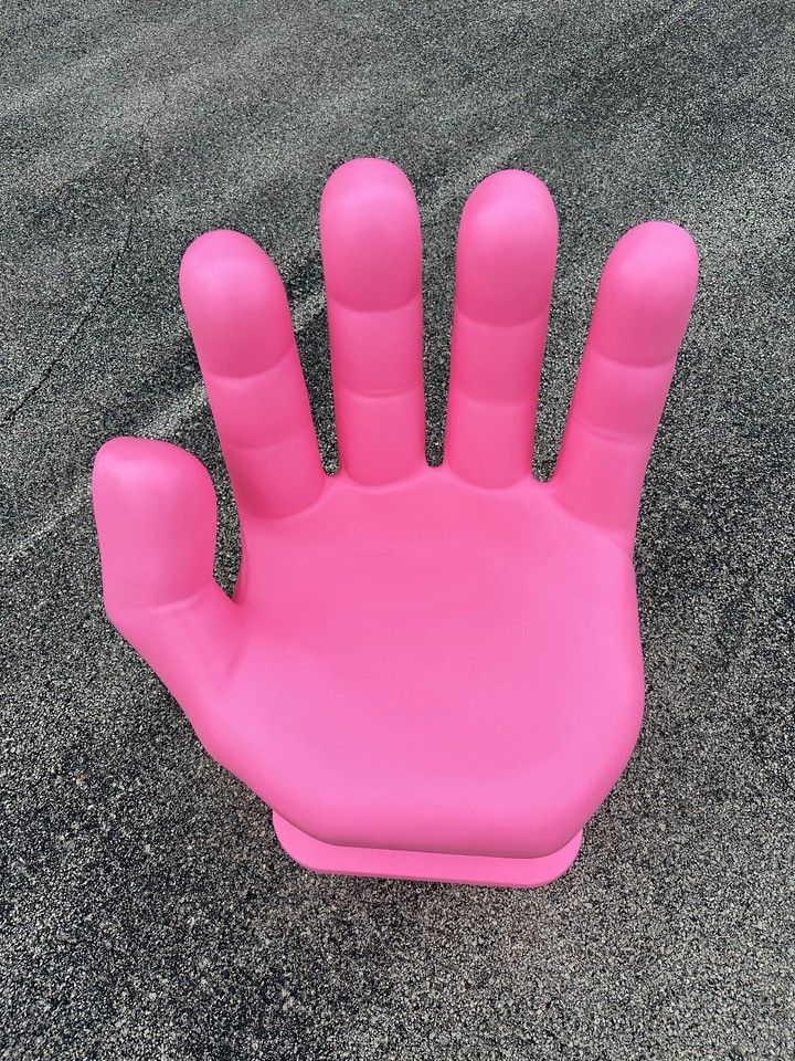 Light Pink left HAND SHAPED CHAIR 32" tall adult 70s Retro iCarly NEW ...