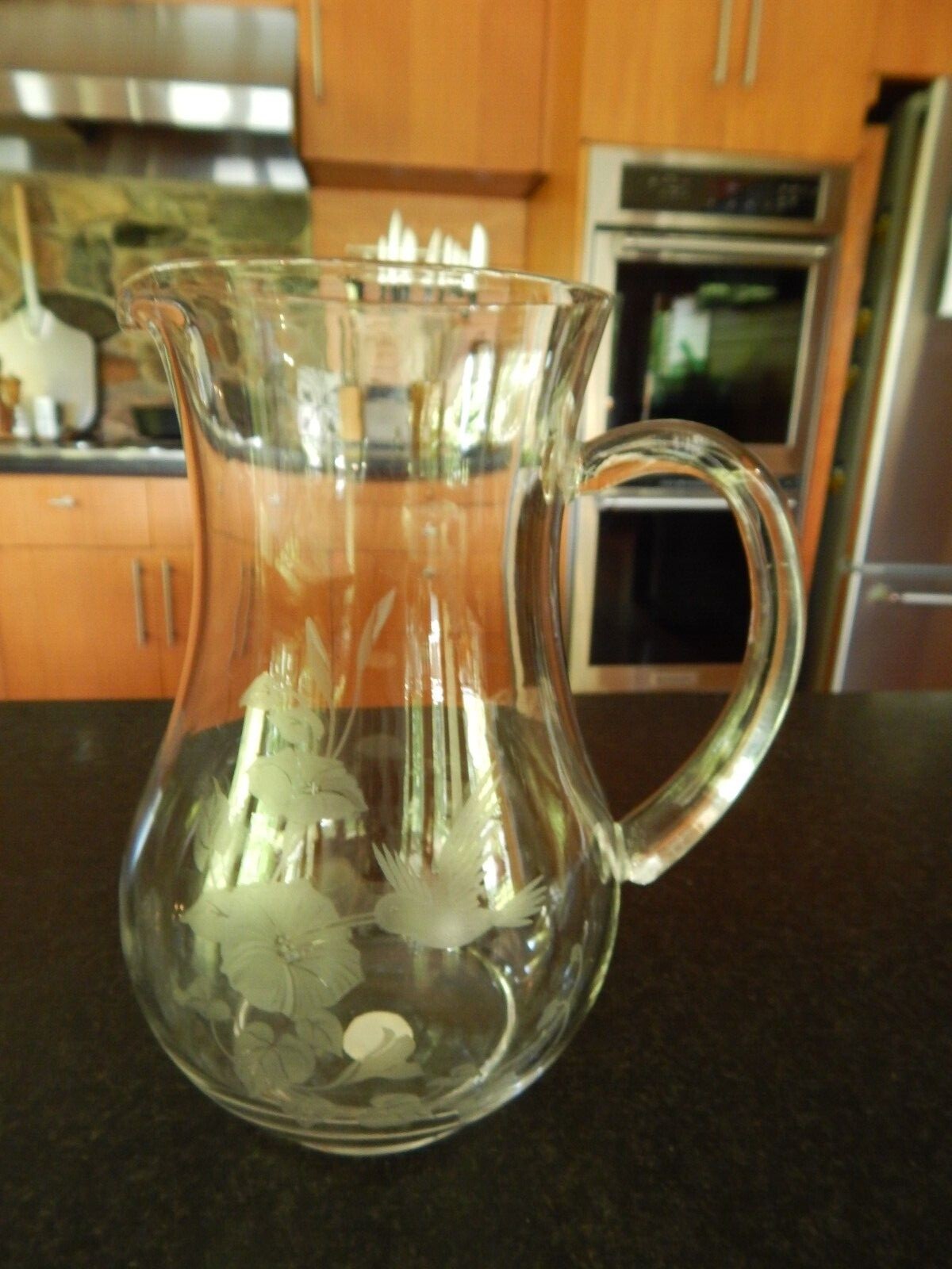 Avon Crystal Etched Hummingbird Pitcher Brand New with Tags / Labels | eBay