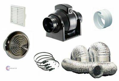 MF100, MF125, MF150 Timer Standard Back Draught Bathroom Fan Kit 4" 5 ...