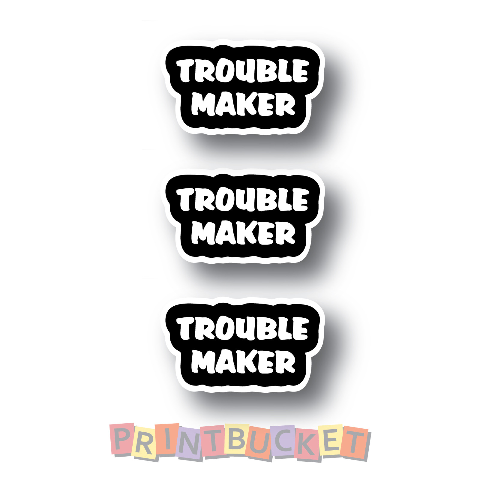 Troublemaker Helmet Sticker 3 x 60mm quality vinyl water & fade proof ...