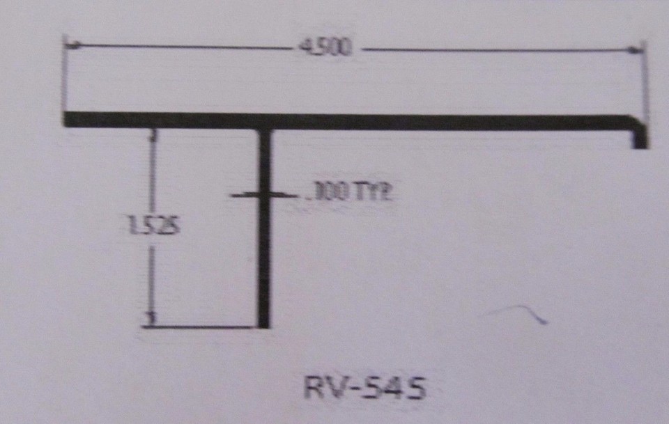92" White Aluminum Off Set T Molding Slide Out Box Trim | RV-545 | 4 1/ ...