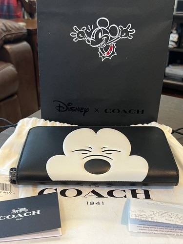 Coach Disney Mickey Mouse Face Accordion Zip Wallet BRAND NEW WITH TAGS ...