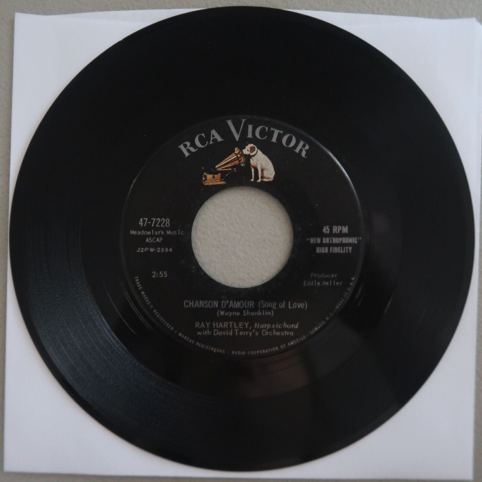 RAY HARTLEY BEAUTIFUL LOVE/CHANSON D'AMOUR RCA VICTOR RECORDS VINYL 45 ...