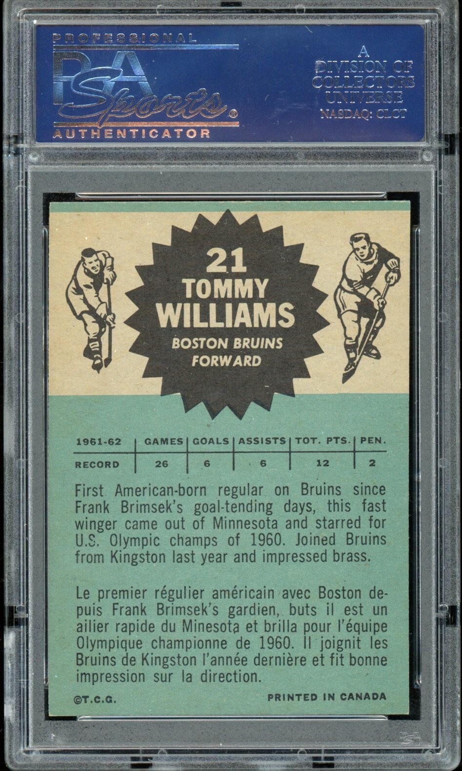 1962-63 Topps - Tommy Williams #21 (RC) for sale online | eBay