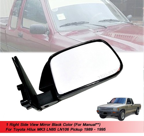 RH Manual Side View Mirror Black For Toyota Hilux MK3 LN85 Pickup 1989 ...