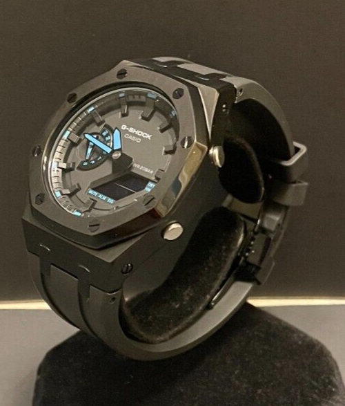 Custom G-Shock 2100 Casioak Custom Black Stainless Steel with Black ...
