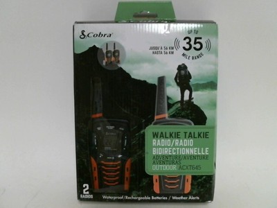 COBRA ACXT645 WALKIE TALKIE 35 RANGE 2 RADIOS WATERPROOF (CW1034028 ...