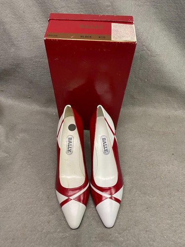BALLY WOMEN'S WHITE & RED 3 INCH PUMP HEEL SHOES SIZE 7 M NOS | eBay
