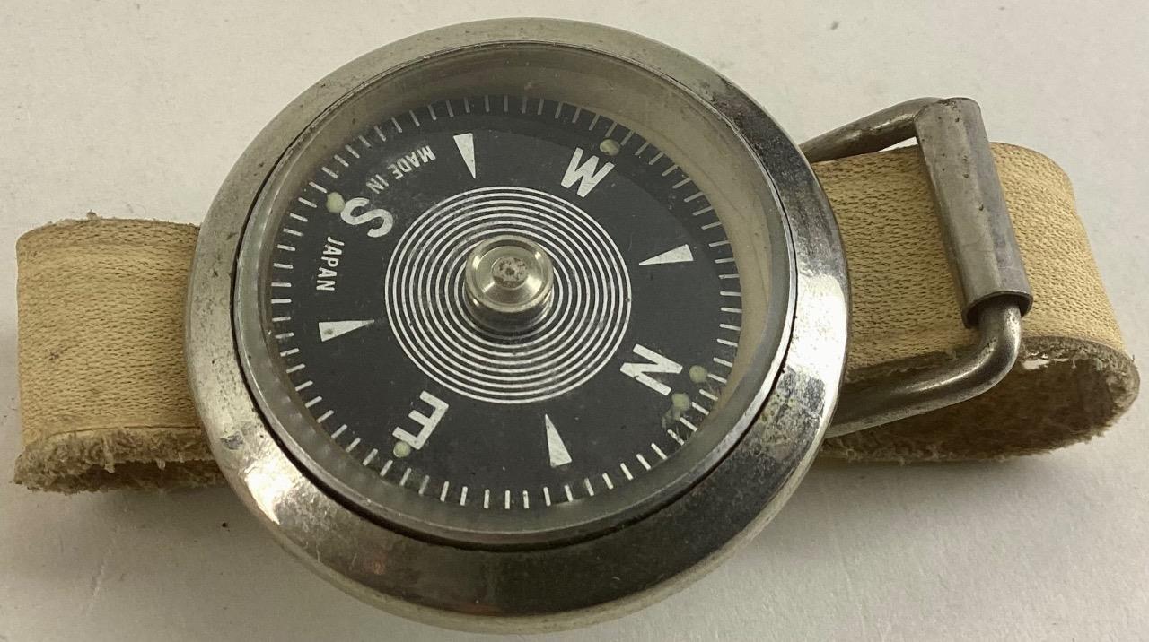 vintage WRIST COMPASS Made In JAPAN w/leather Band 6pix | eBay
