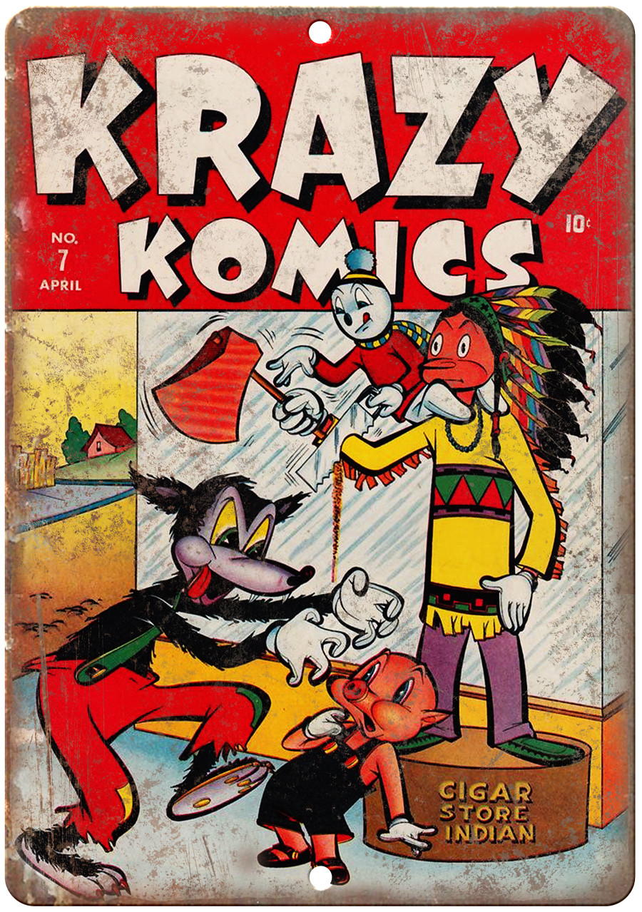 Krazy Komics No 7 Comic Book Cover Art 12" x 9" Reproduction Metal Sign ...