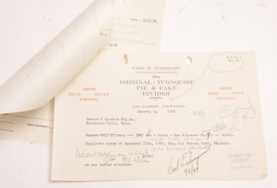 1934 Lamson Goodnow Carl E Turnquist San Gabriel CA Signed Ephemera ...