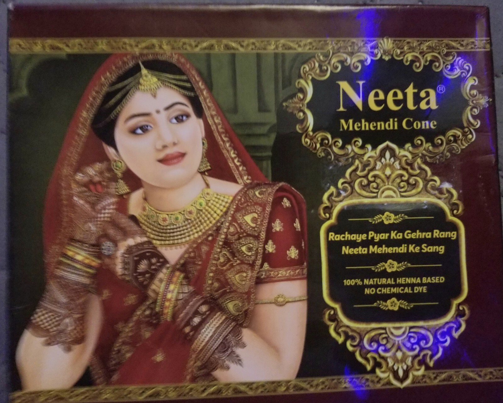 Neeta Mehendi Cone Body Art All Natural Herbal Pure Henna Past-Shipping ...