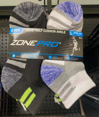 ZONE PRO BOYS 24 PAIRS OF SOCKS SIZE (4-10) SEALED | eBay