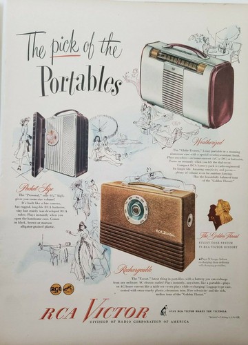 Victor Portable Radio Print Ads Ephemera Art Wall Decor Vintage RCA | eBay