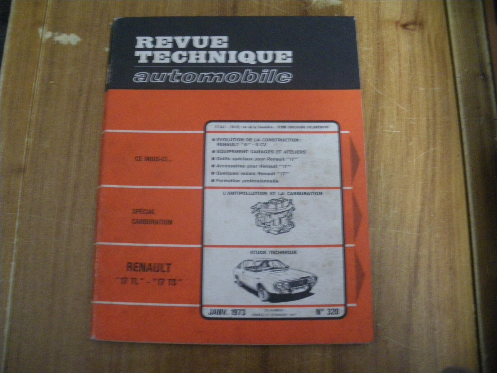 REVUE TECHNIQUE RTA RENAULT 17 TL - TS R1312 R1322 R1313 R1323 boite ...