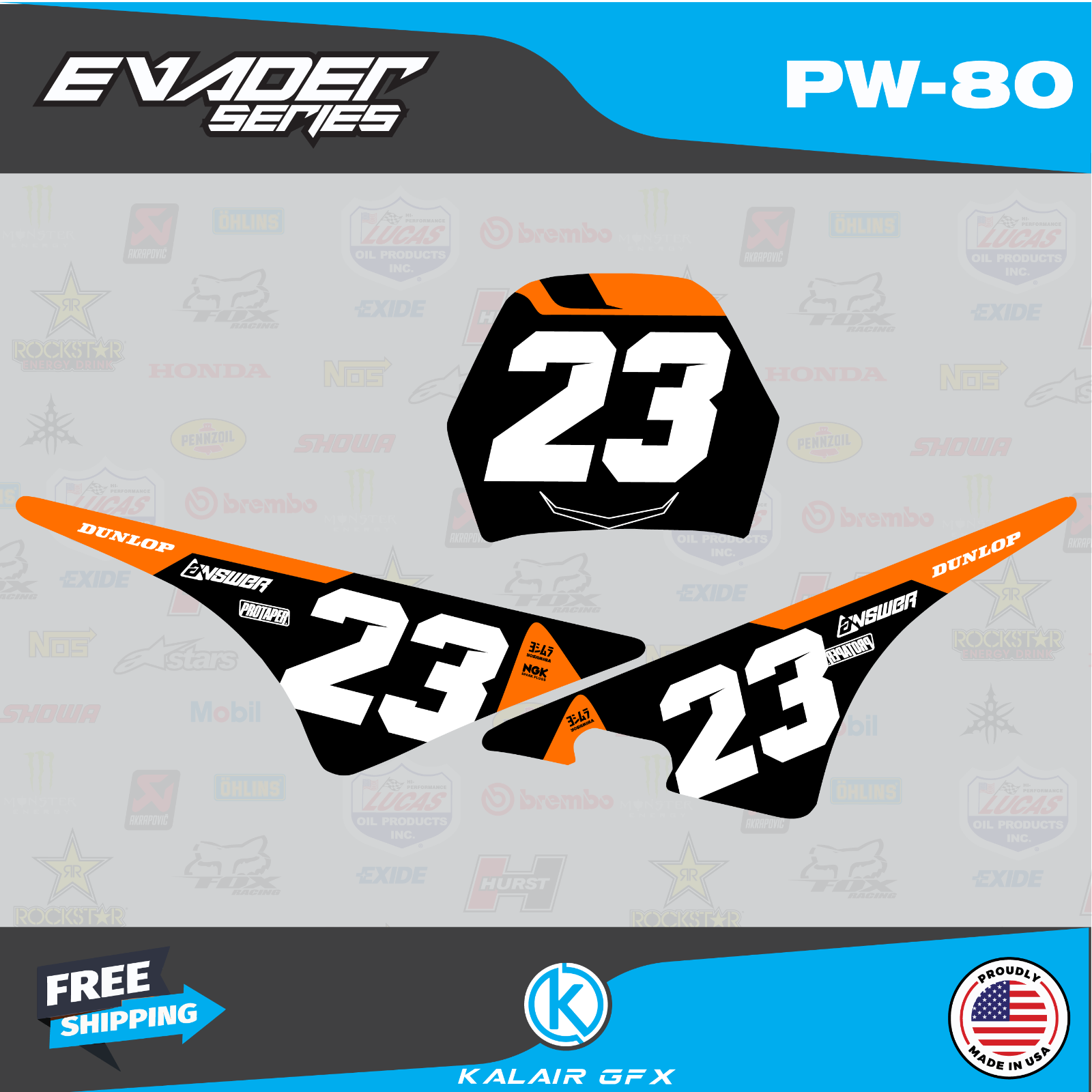 Graphics Kit for Yamaha PW80 (1990-2023) PW-80 PW 80 Evader Series ...