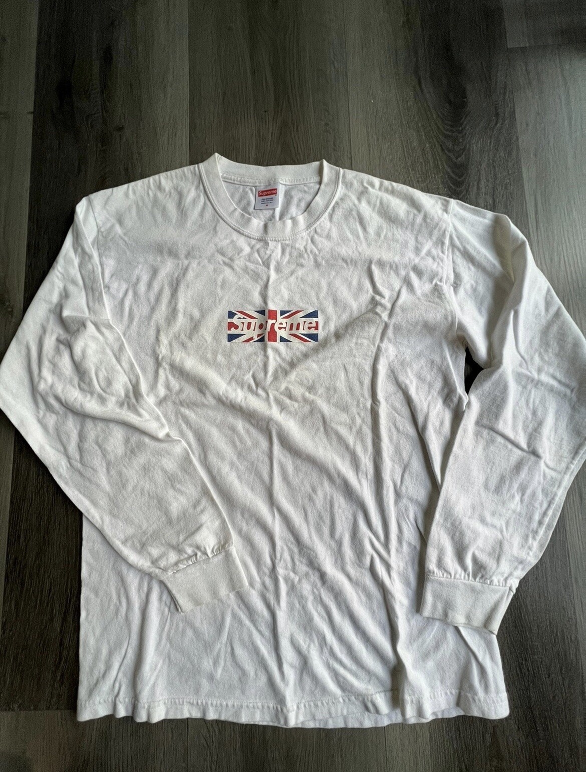 Supreme Union Jack Long Sleeve Box Logo Shirt Size M - Gem
