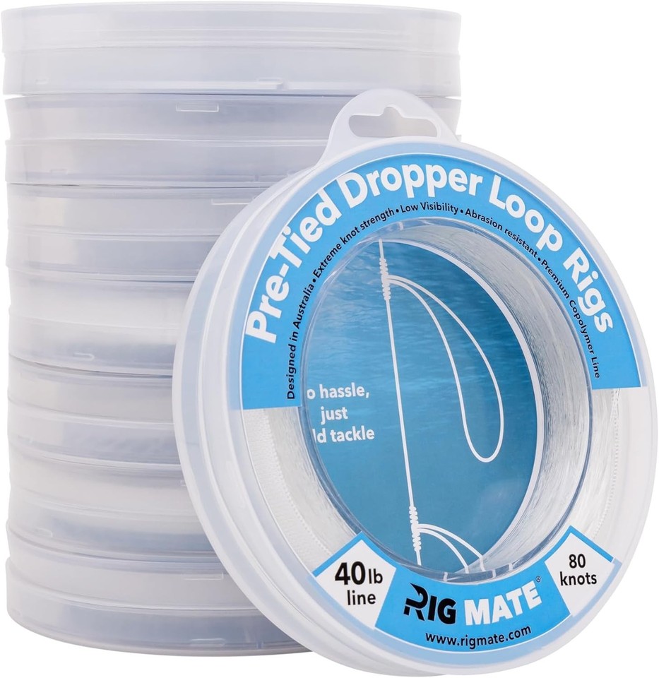 40 lb Pre-Tied Dropper Loop Rigs. Fishing Line Spool. Loops 18 Inches ...