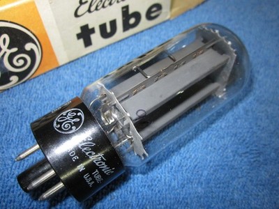 1962 NIB GE 5U4GB Clear Top Long Gray Rectifier Tube TESTED 5U4 5AS4A ...