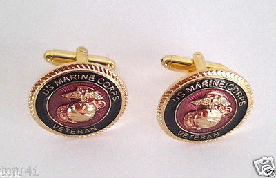 US MARINE CORPS VETERAN CUFF LINKS Military 14459-C HO | eBay