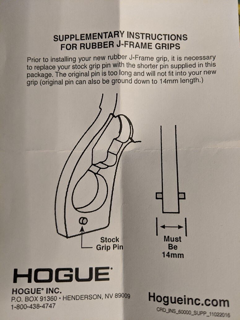 Hogue S&W J-Frame Round Butt Revolver Grip Rubber MonoGrip Black 60000 ...