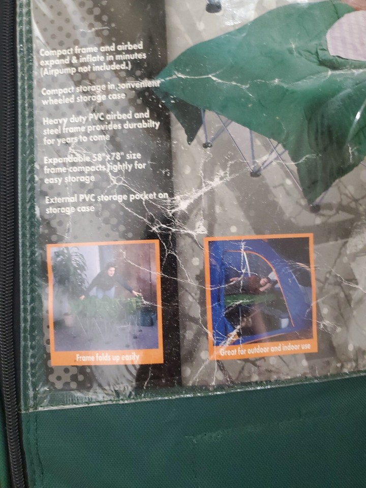 Quest Size Queen Instant Bed Air Mattress And Collapsible Frame Indoor ...