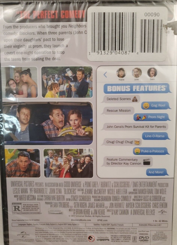 BLOCKERS (DVD) LESLIE MANN JOHN CENA-NEW SEALED 191329040874 | eBay