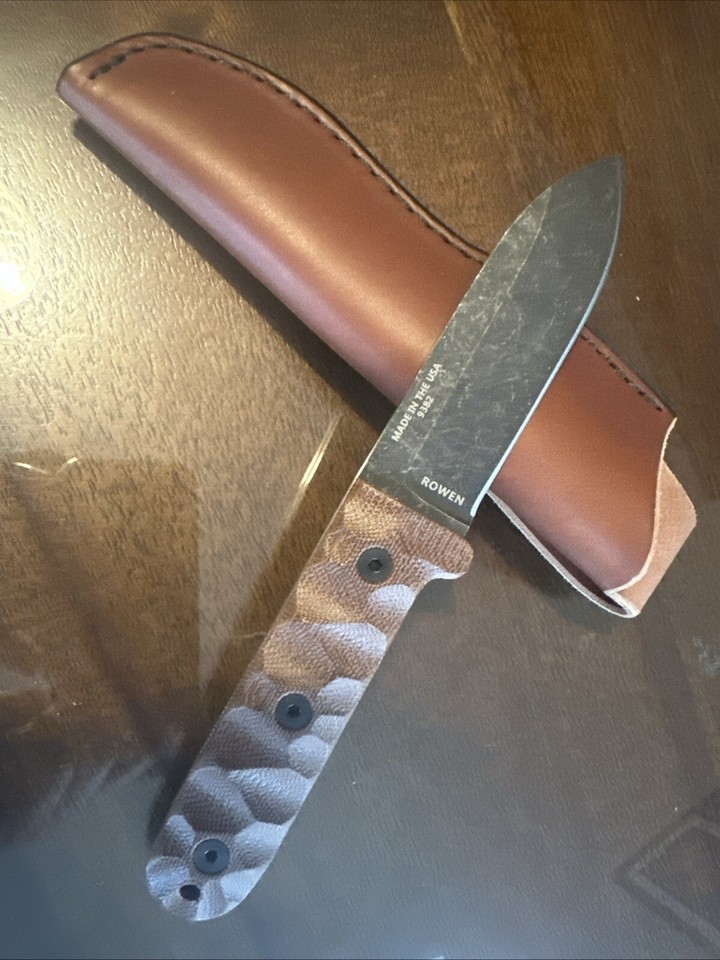 ESEE PR4 Fixed Blade ROWEN Survival Knife with Leather Sheath - Black ...