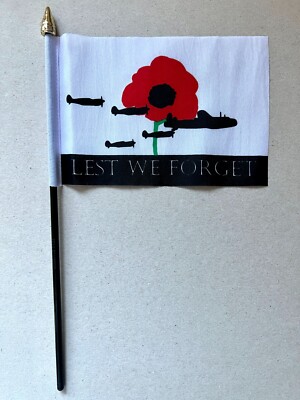 LEST WE FORGET RAF R.A.F. BRITISH SMALL HAND WAVING FLAG 6"X4" flags | eBay UK